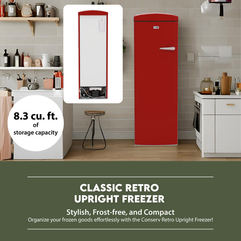 Conserv 8.3 cu. ft. Black Classic Retro Upright Freezer Frost Free-red ...